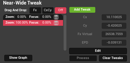 Near-wide tweak panel