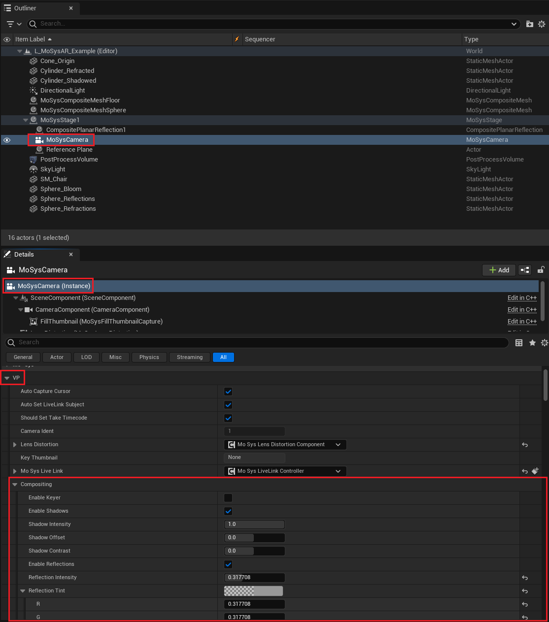 Compositing controls